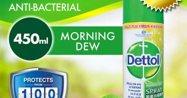 DETTOL Disinfectant Spray (Morning Dew) 450ml – 12 Cans per Carton