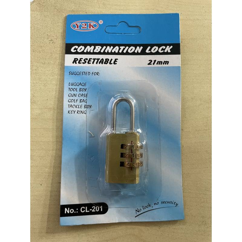 Y2K Brass Resettable Number Padlock / 4 Digits Combination Lock (21mm ...