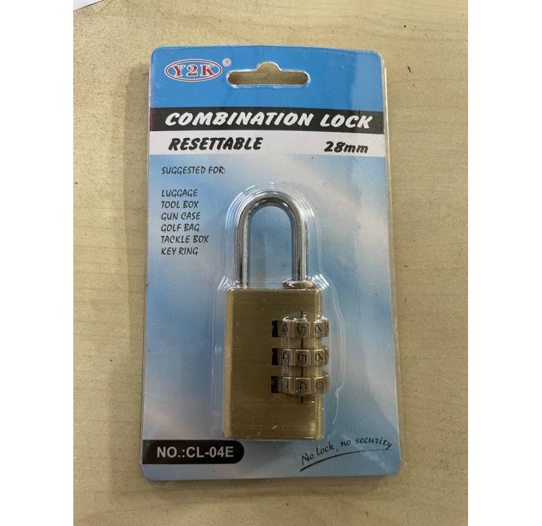 Y2K Brass Resettable Number Padlock / 4 Digits Combination Lock (21mm ...